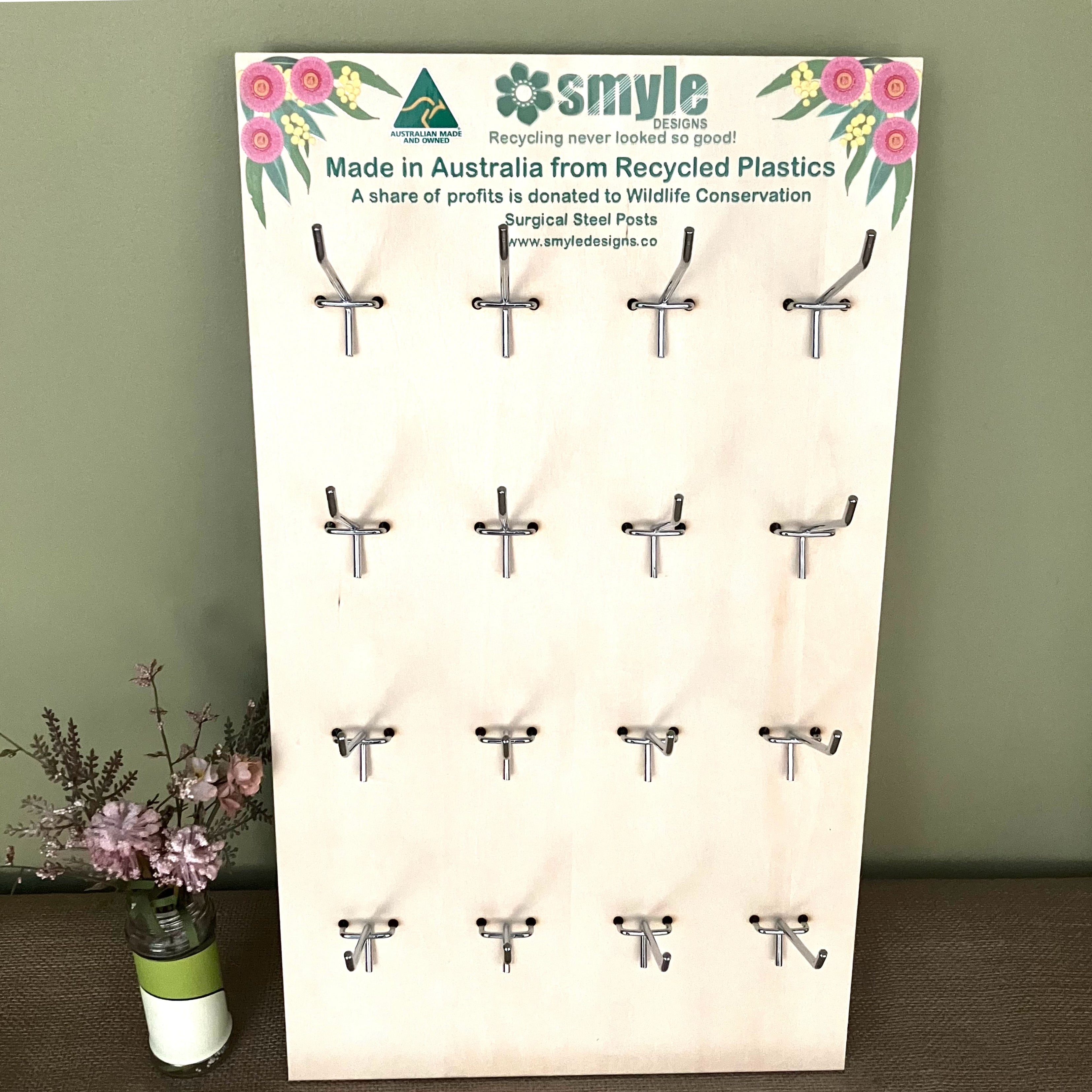 Counter Display Stand for Earrings / Pins / Keyrings - 16 Hooks – Smyle ...
